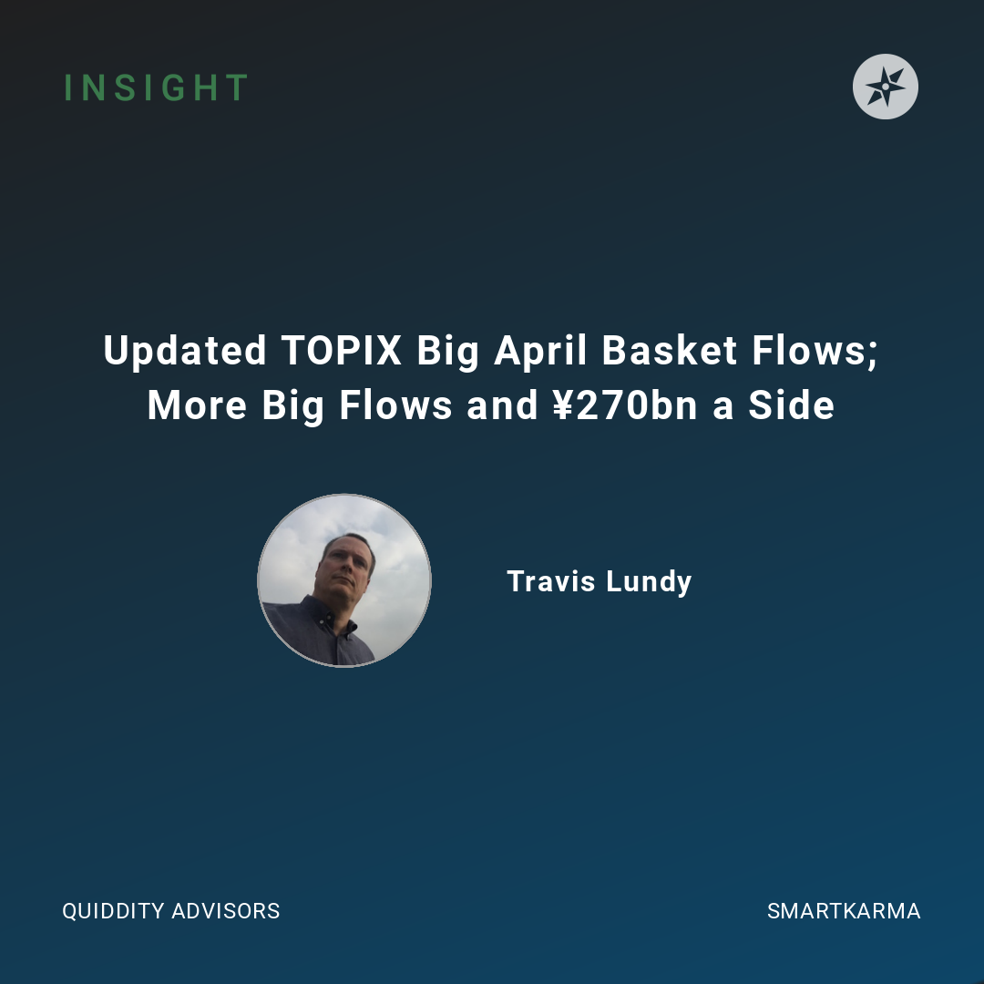 Updated TOPIX Big April Basket Flows; More Big Flows and ¥270bn a Side - Travis Lundy
