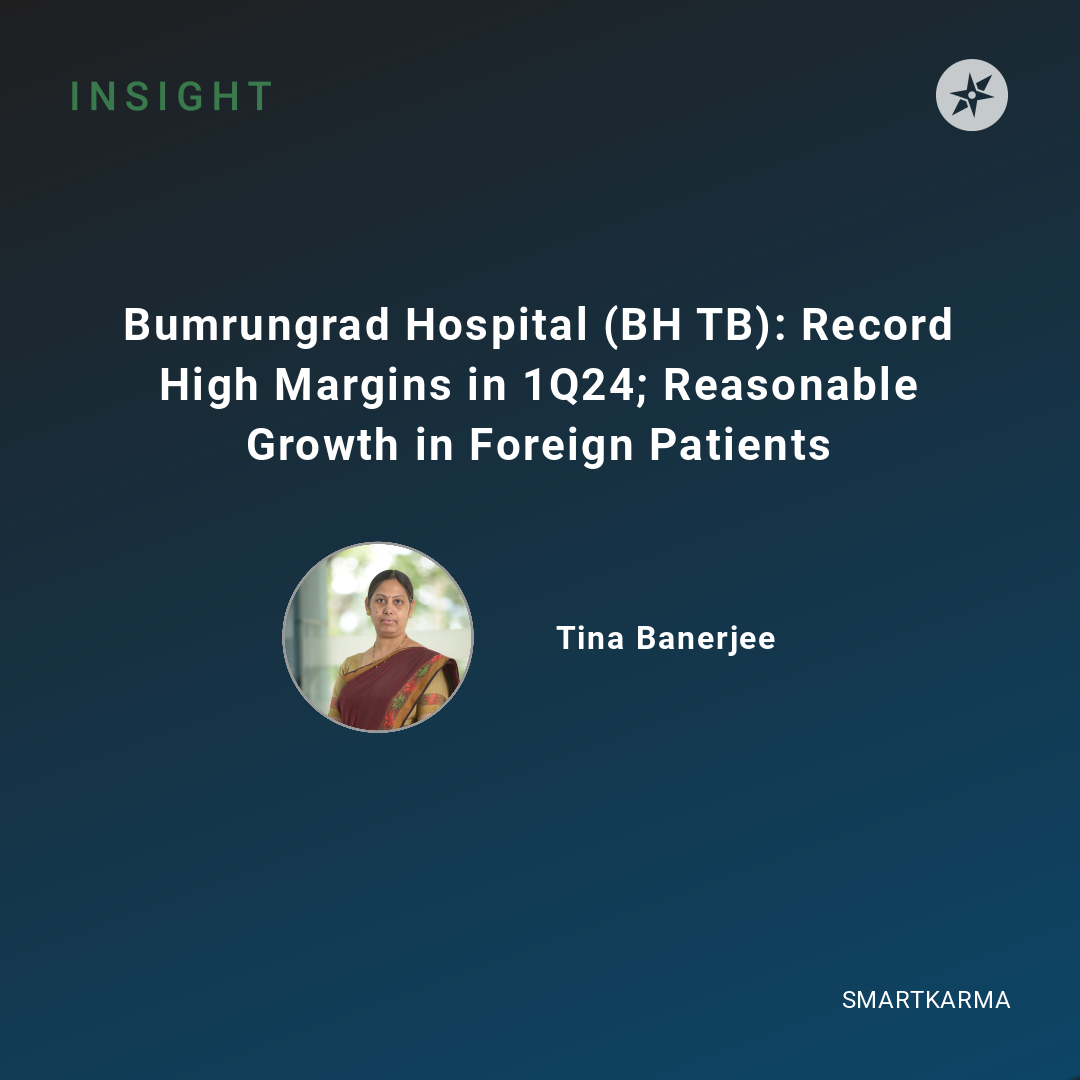 Bumrungrad Hospital (BH TB): Record High Margins in 1Q24; Reasonable Growth in Foreign Patients ...