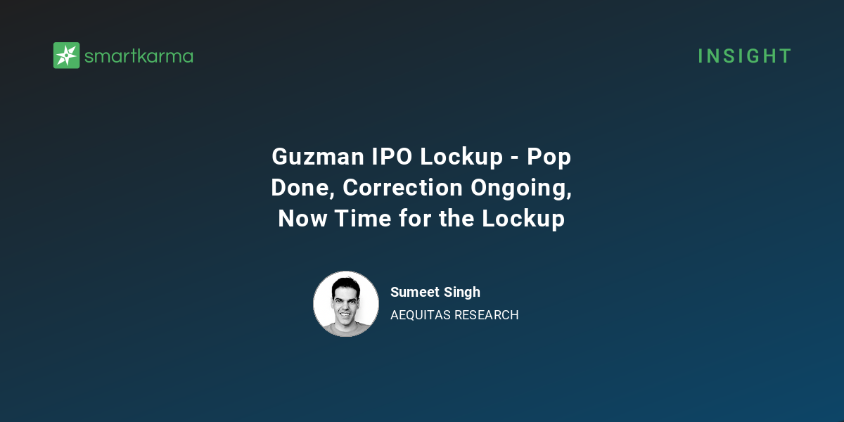 Guzman IPO Lockup - Pop Done, Correction Ongoing, Now Time for the Lockup - Sumeet Singh