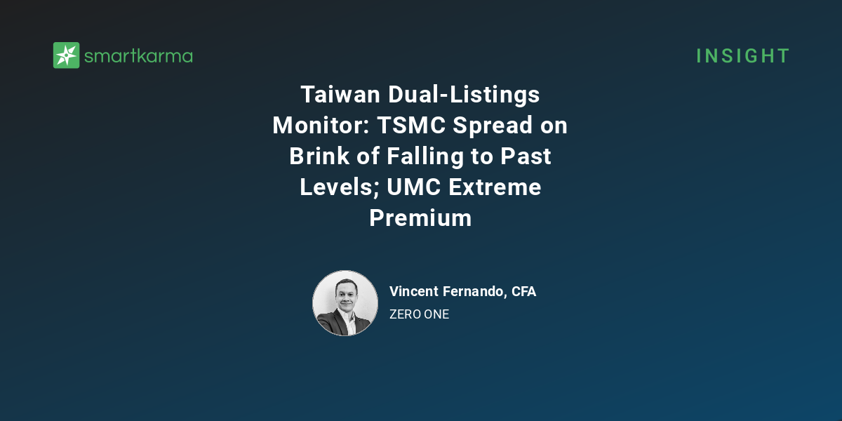 Taiwan Dual-Listings Monitor: TSMC Spread on Brink of Falling to Past Levels; UMC Extreme ...